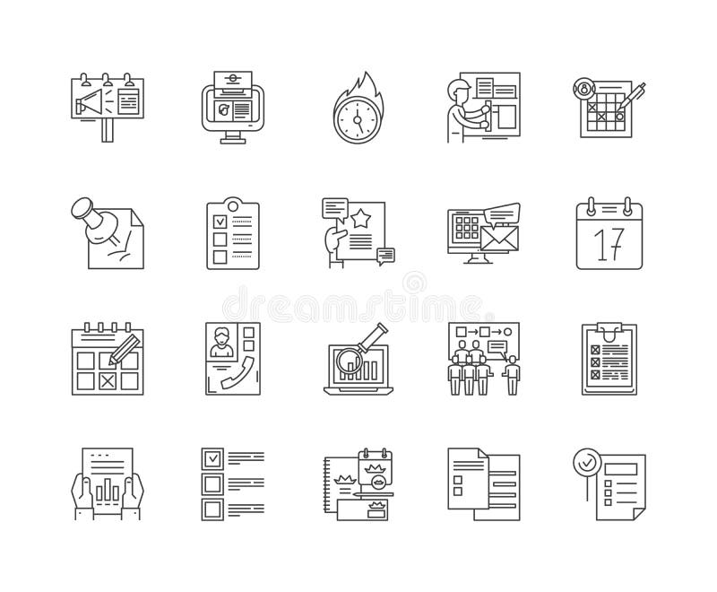 Event Planning Services Line Icons, Signs, Vector Set, Outline ...