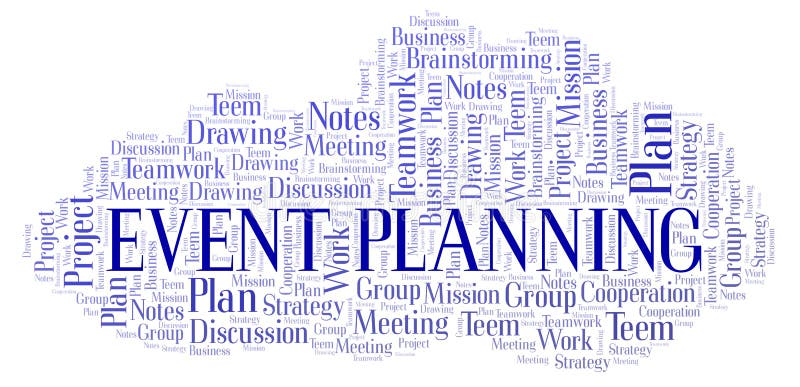 Event Planning word cloud. stock illustration. Illustration of isolated ...