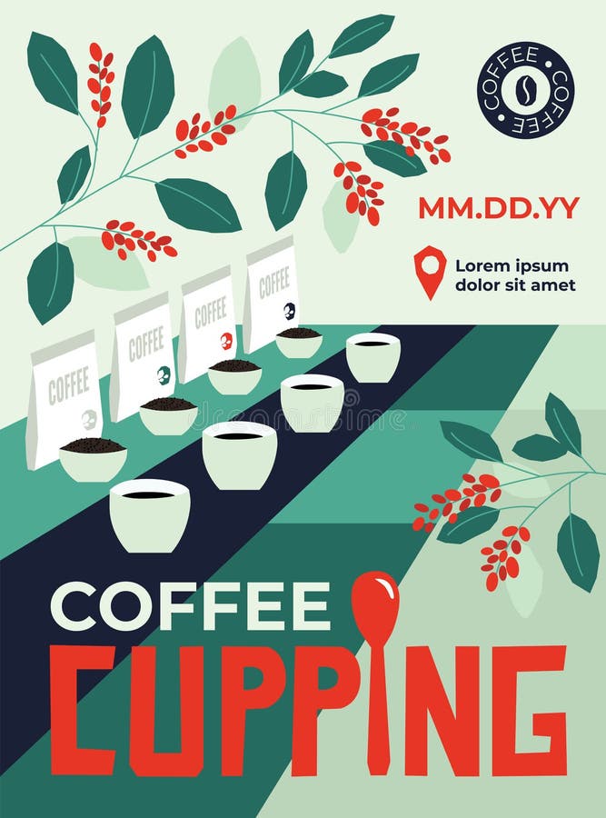 Event Poster about Coffee Cupping Stock Vector - Illustration of coffee ...