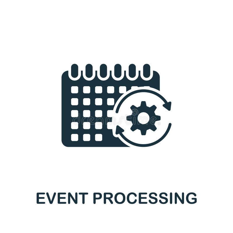 Event Processing Icon. Monochrome Simple Business Intelligence Icon for ...