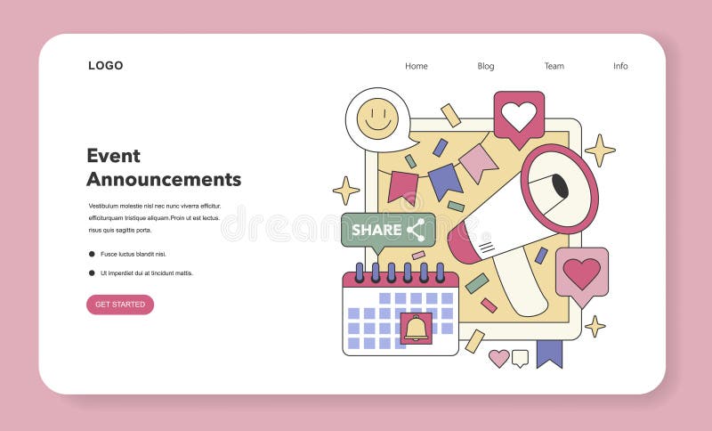 Event Promotion Set. Flat Vector Illustration Stock Vector ...