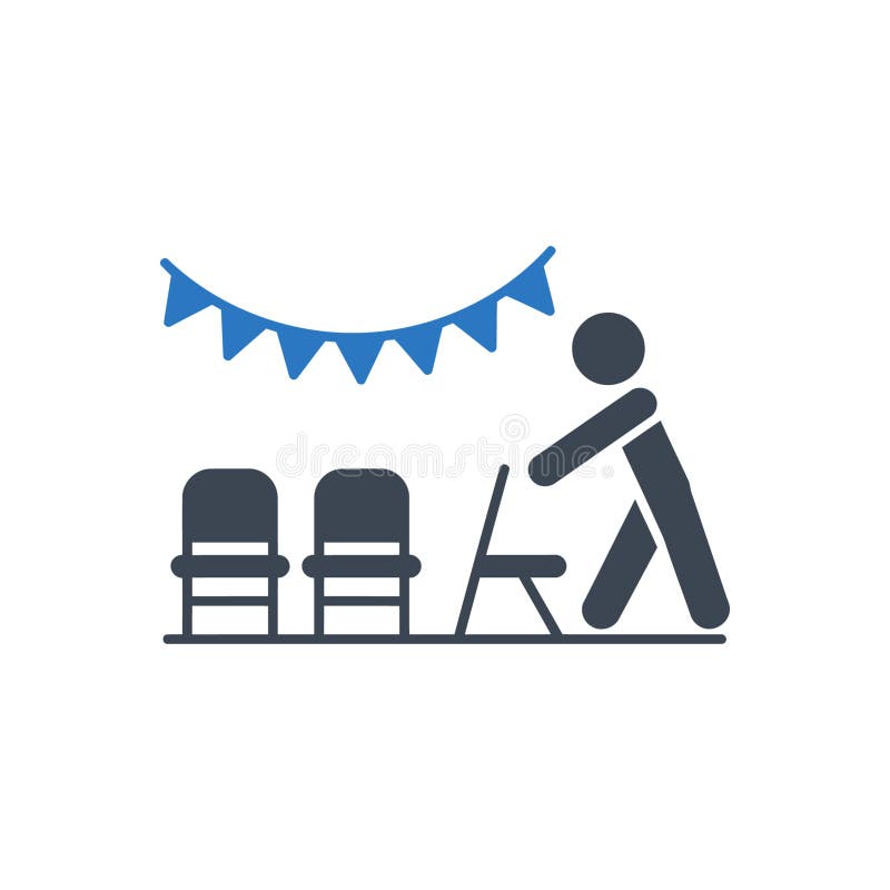 Event Setup Chair Icon stock vector. Illustration of setup - 350116972