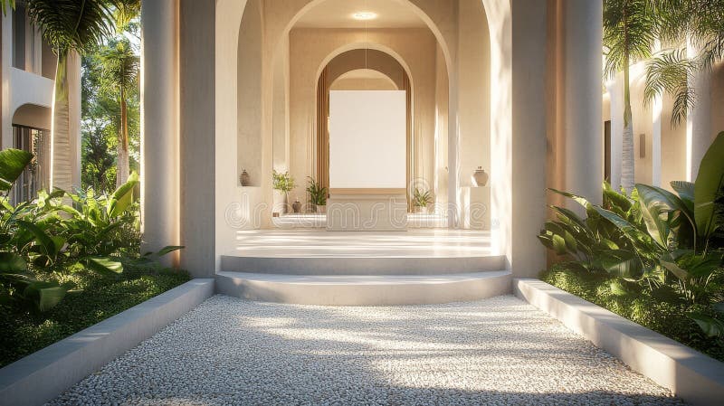 This Event Space is Characterized by an Empty Gallery, Tropical Plants ...