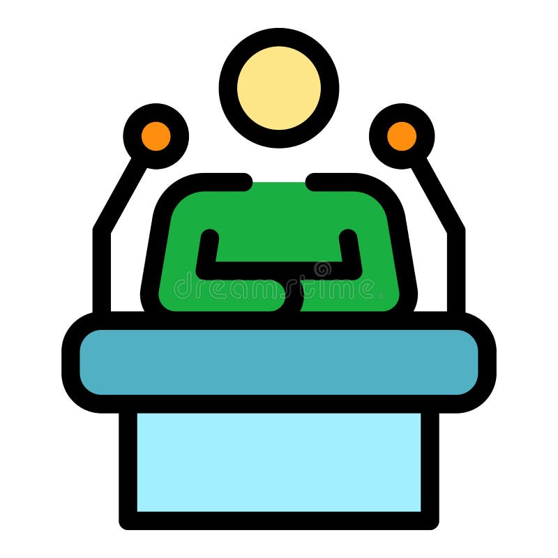 Event Speaker Icon Color Outline Vector Stock Vector - Illustration of ...