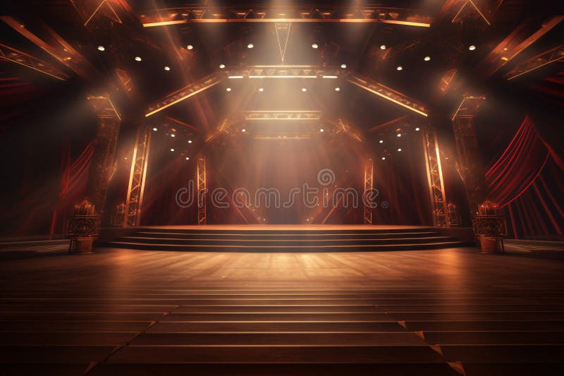 Event Stage Light Background with Spotlight Illuminated Stage for ...