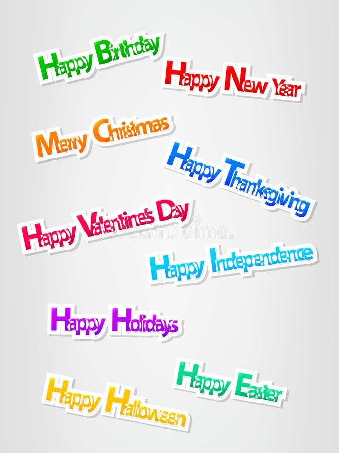 Event Stickers a Year Collection Stock Vector - Illustration of badge ...