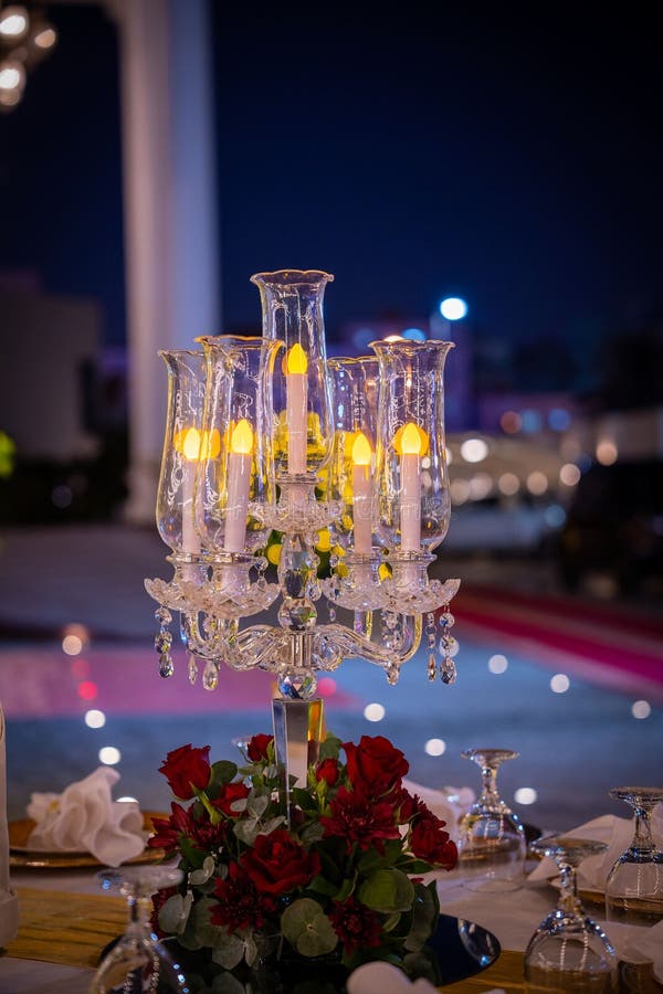 Event Table Decorations at India Hospitality Stock Photo - Image of ...