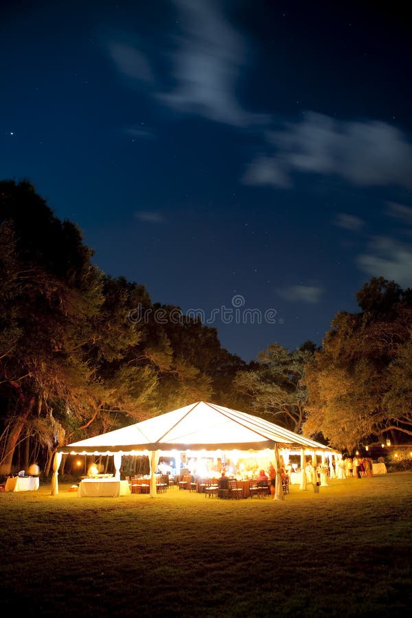 Event tent at night stock image. Image of catering, activity - 11375207
