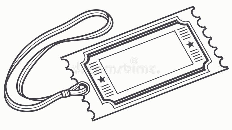 Event Ticket or Tag Illustration, Admission Pass Graphic Element Vector ...