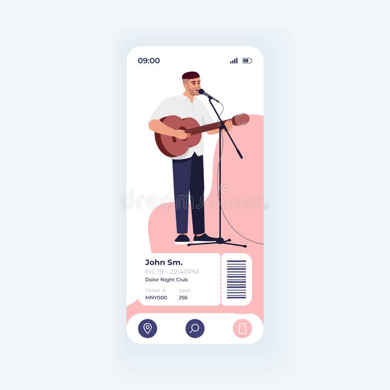 Event Tickets Booking Application Smartphone Interface Vector Template ... Event Tickets Booking Application Smartphone Interface Vector Template ...