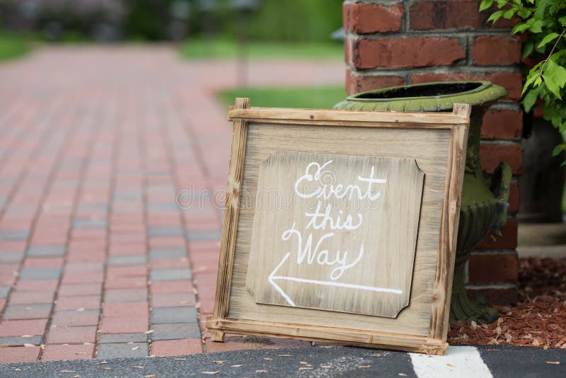 Event this Way Wedding Direction Sign Stock Image - Image of event ...