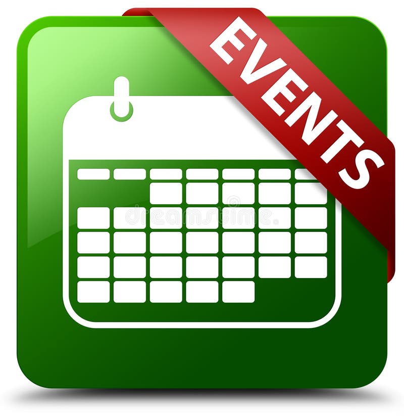 Events Calendar Icon Green Square Button Stock Illustration ...