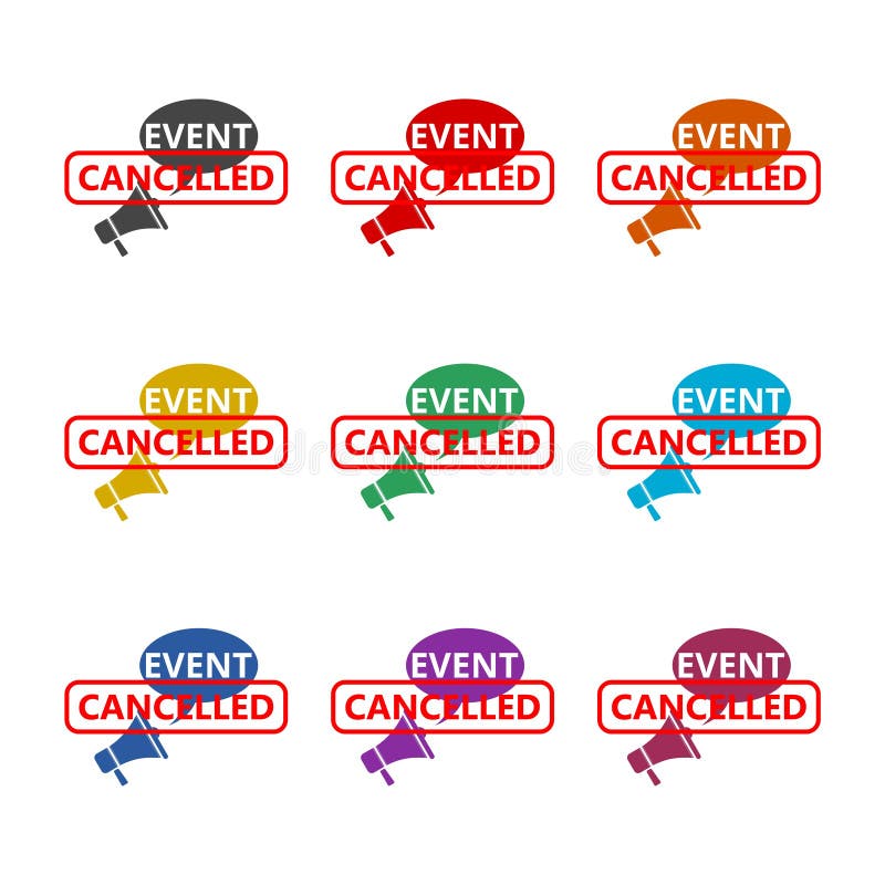 Events Cancellation Icon Isolated on White Background Stock Vector ...