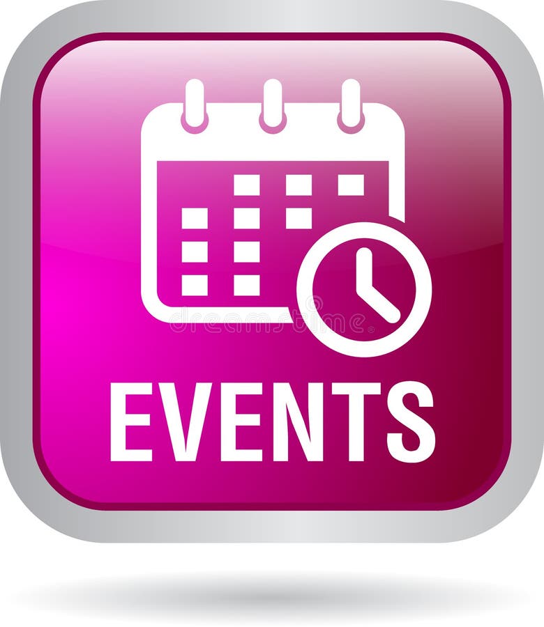 Events icon web button stock illustration. Illustration of calendar ...