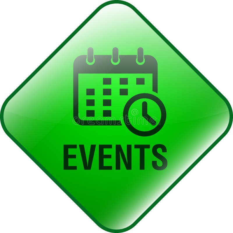 Events icon web button stock illustration. Illustration of calendar ...