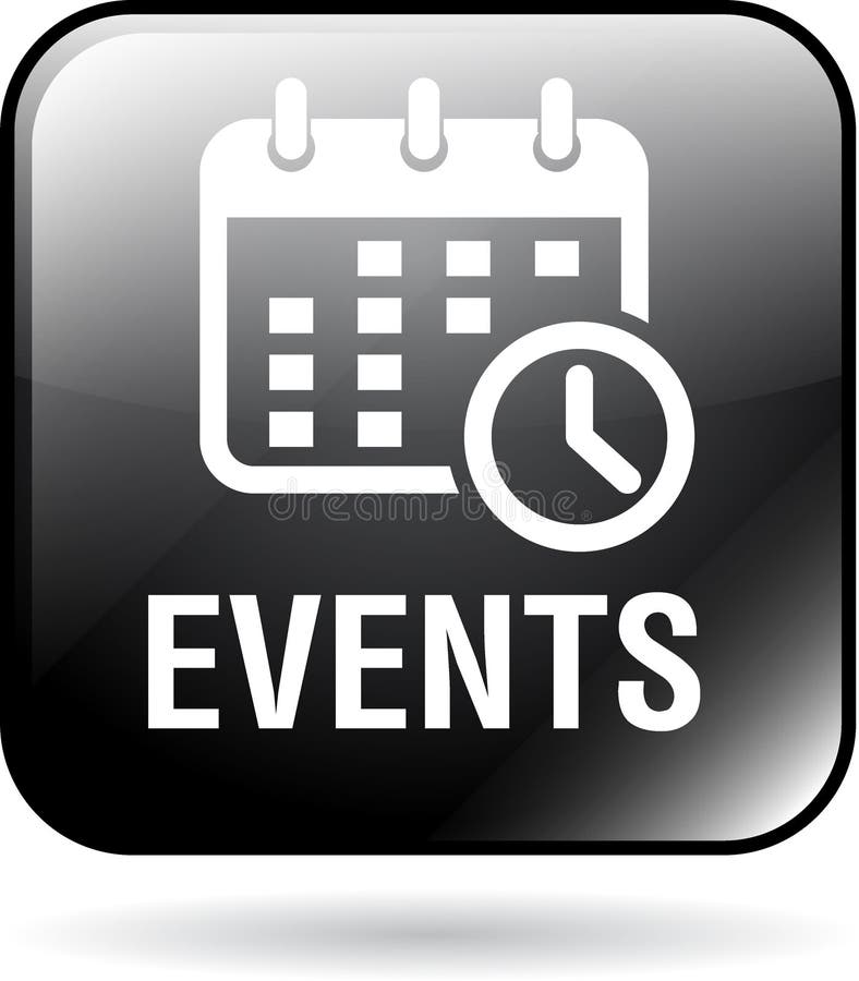 Events icon web button stock illustration. Illustration of calendar ...