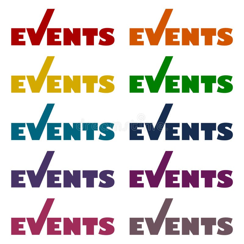 Events icons set stock vector. Illustration of purple - 102855092