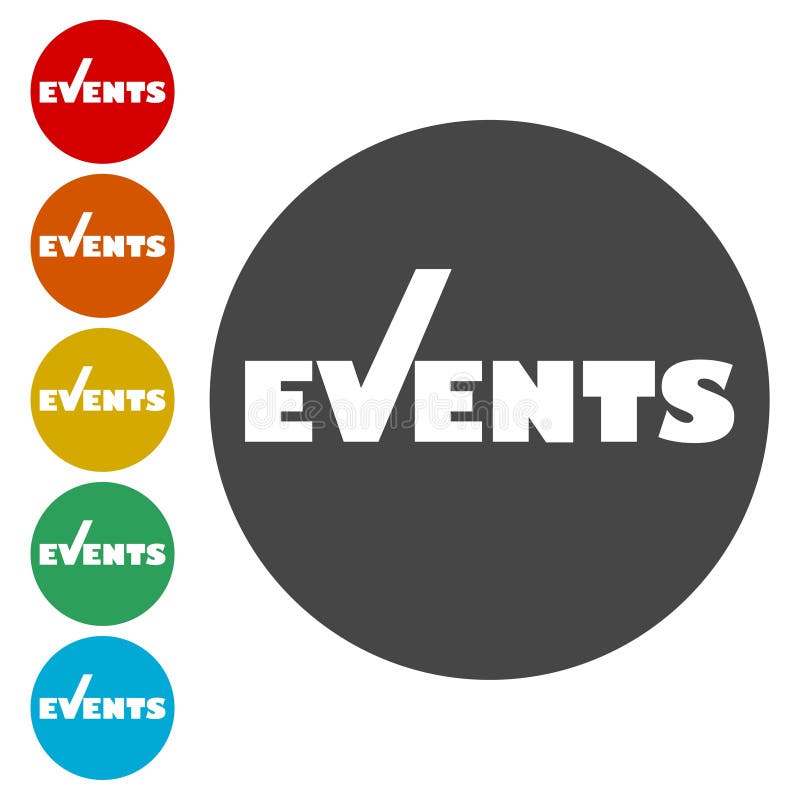 Events icons set stock vector. Illustration of element - 133245599