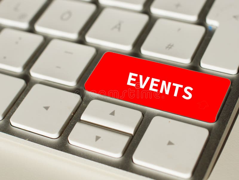 Events on Red Button of a Keyboard Stock Image - Image of button ...