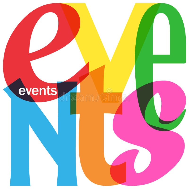 EVENTS Square Format Letter Collage Stock Vector - Illustration of ...