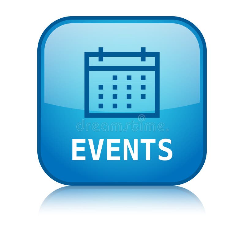 EVENTS Square Web Button with Icon Stock Vector - Illustration of ...