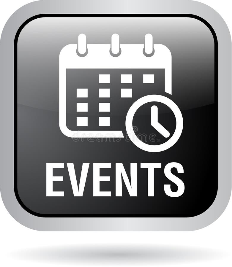 Events icon web button stock illustration. Illustration of calendar ...