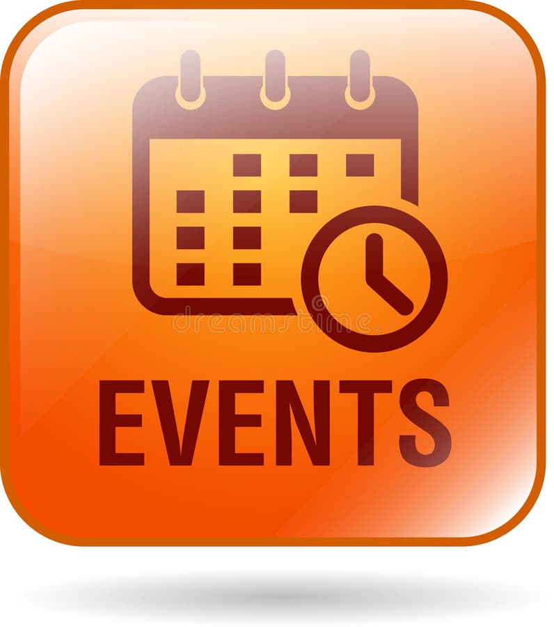 Events icon web button stock illustration. Illustration of calendar ...