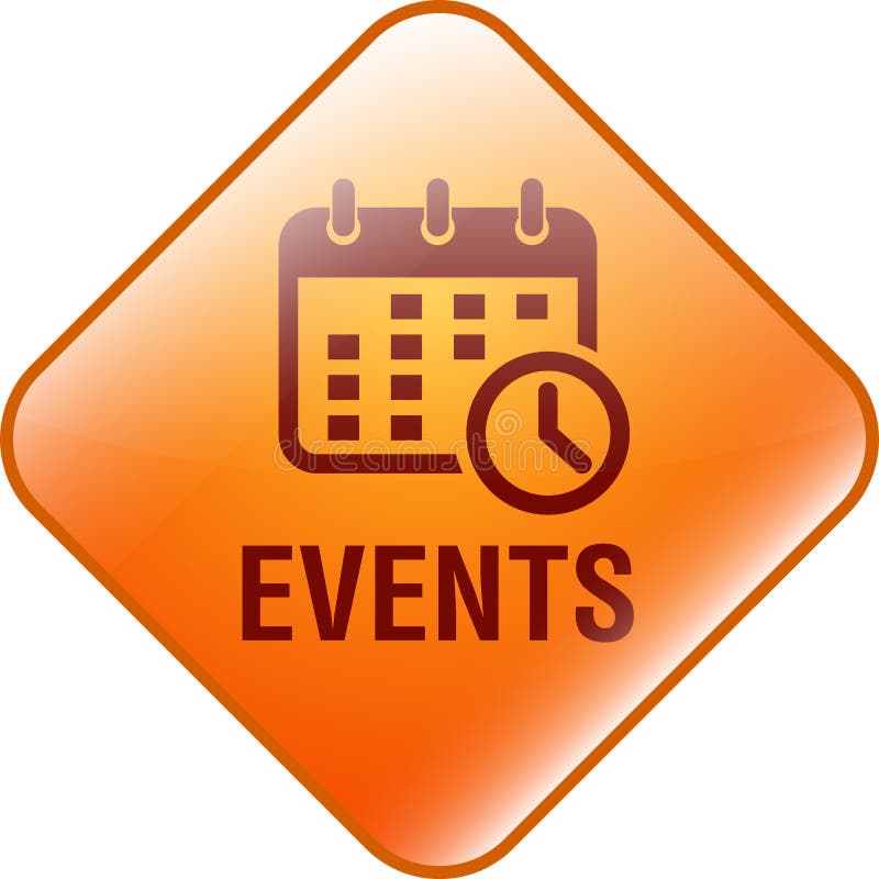 Events icon web button stock illustration. Illustration of calendar ...