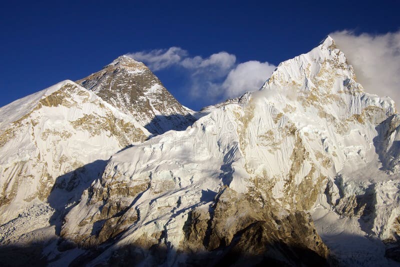 Everest 8848m and Nupse 7864m Stock Photo - Image of bright, snow: 7561306