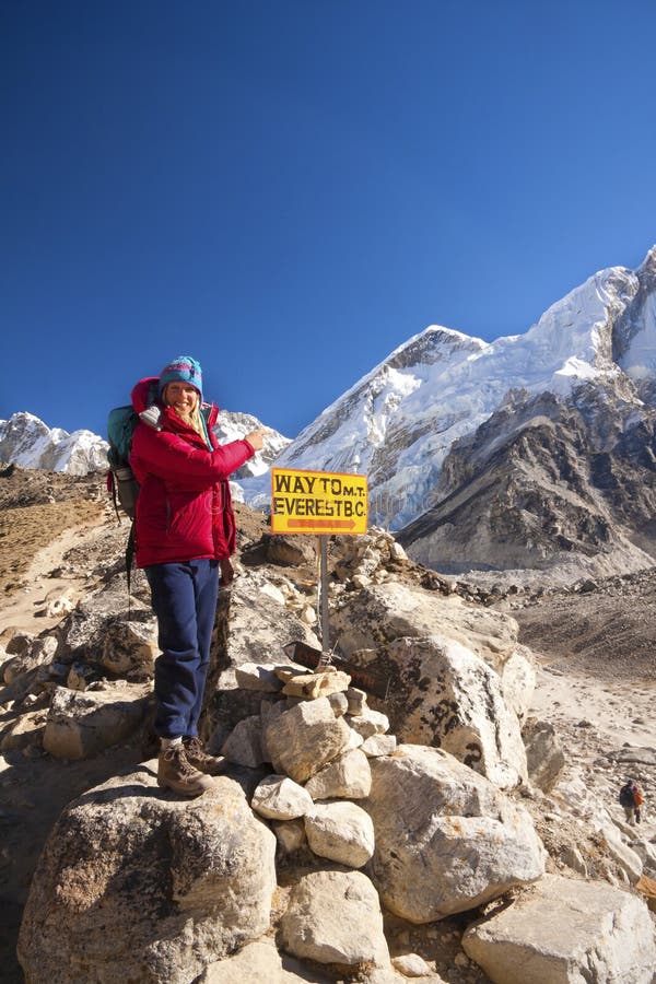 Everest Base Camp sign. stock image. Image of grandeur - 16816129