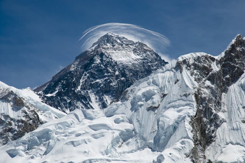 Mt Everest West Ridge stock image. Image of khumbutse - 2094877