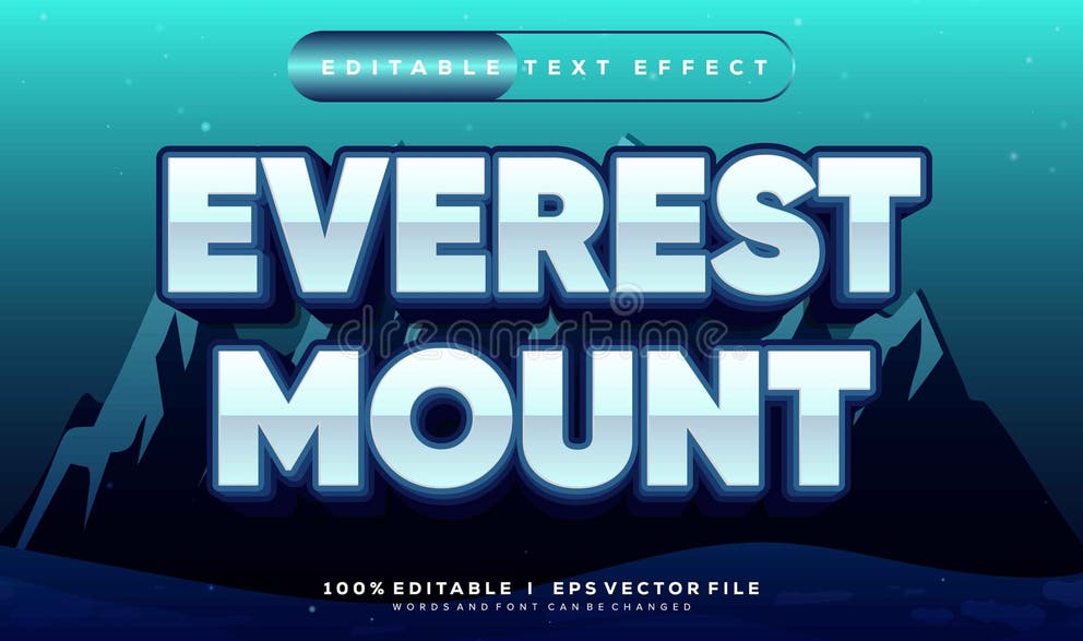 Everest Vector Text Effect with Modern Style Design Stock Vector - Illustration of unicorn ...