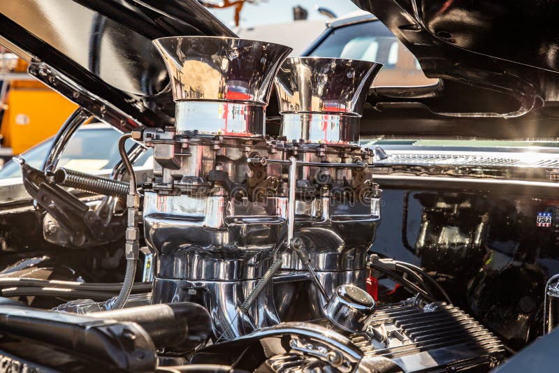 Wheels on the Waterfront, Vintage Car Show High Performance Engine on ...