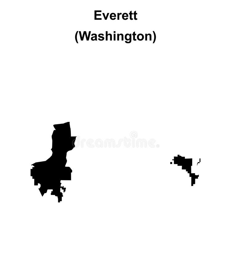 Everett outline map stock vector. Illustration of border - 357621220