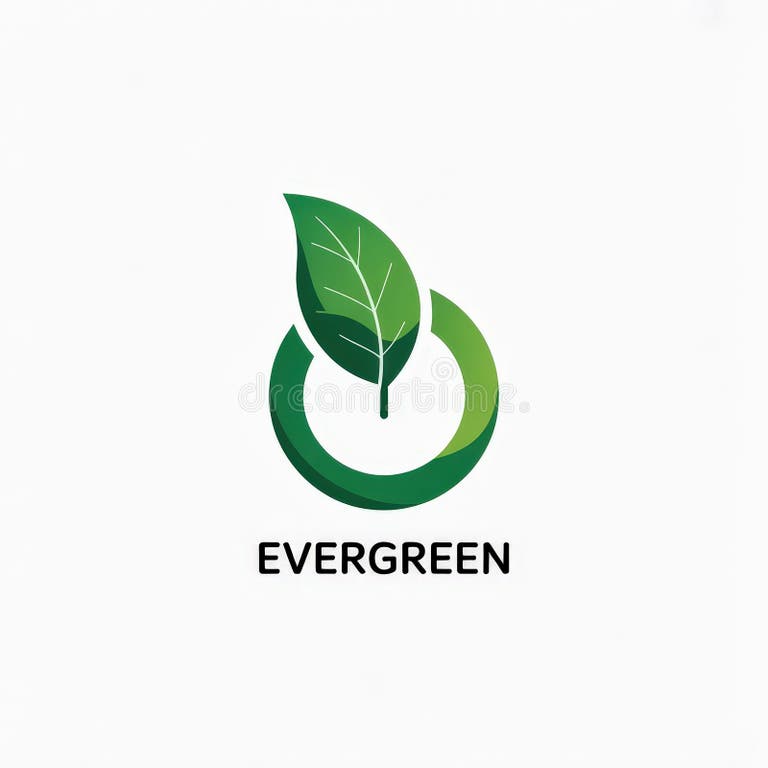 Evergreen Green Leaf and Circle Logo Stock Illustration - Illustration of evergreen, symbol ...