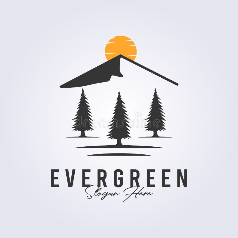 Evergreen Logo Pine Tree Icon Symbol Vector Illustration Design.. Stock ...