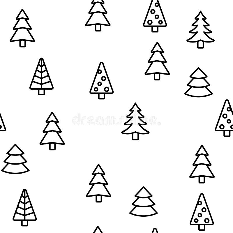 Evergreen Pine Tree Vector Seamless Pattern Stock Vector - Illustration ...