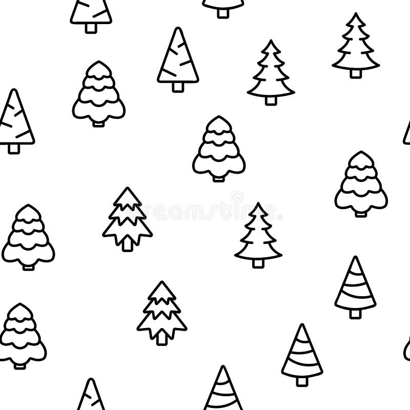 Evergreen Pine Tree Vector Seamless Pattern Stock Vector - Illustration ...