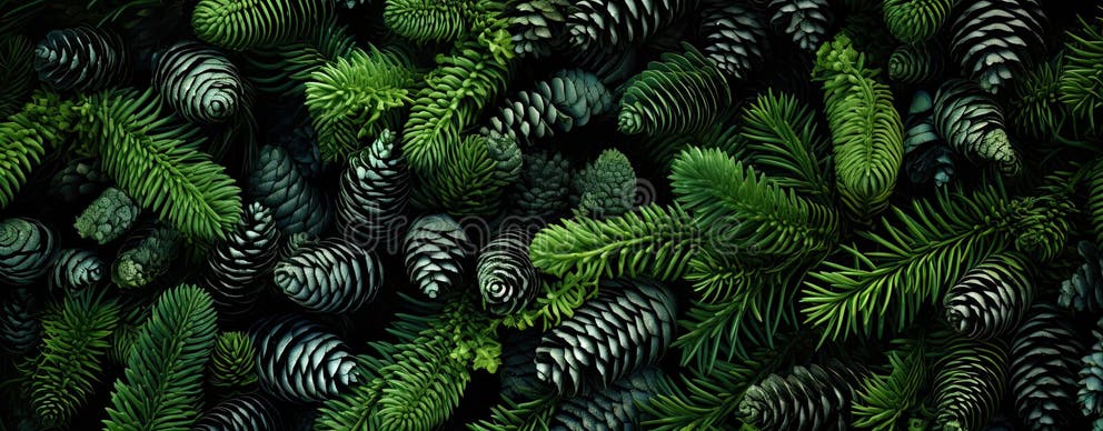 Evergreen Tree Natural Background, Web Banner Format. Stock Photo ...