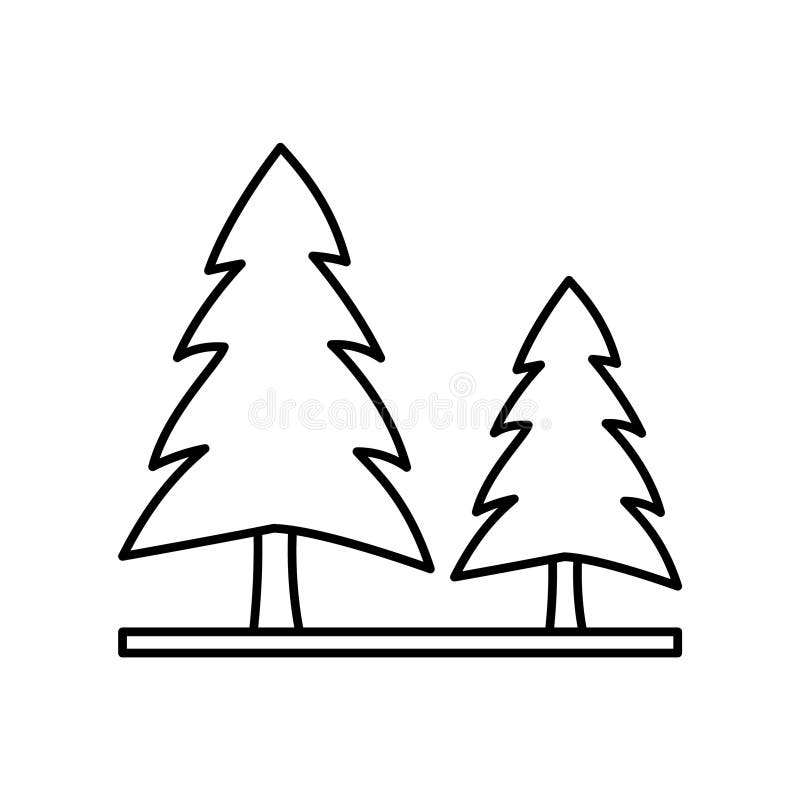 Evergreen Trees Line Style Vector Icon Which Can Easily Modify or Edit ...