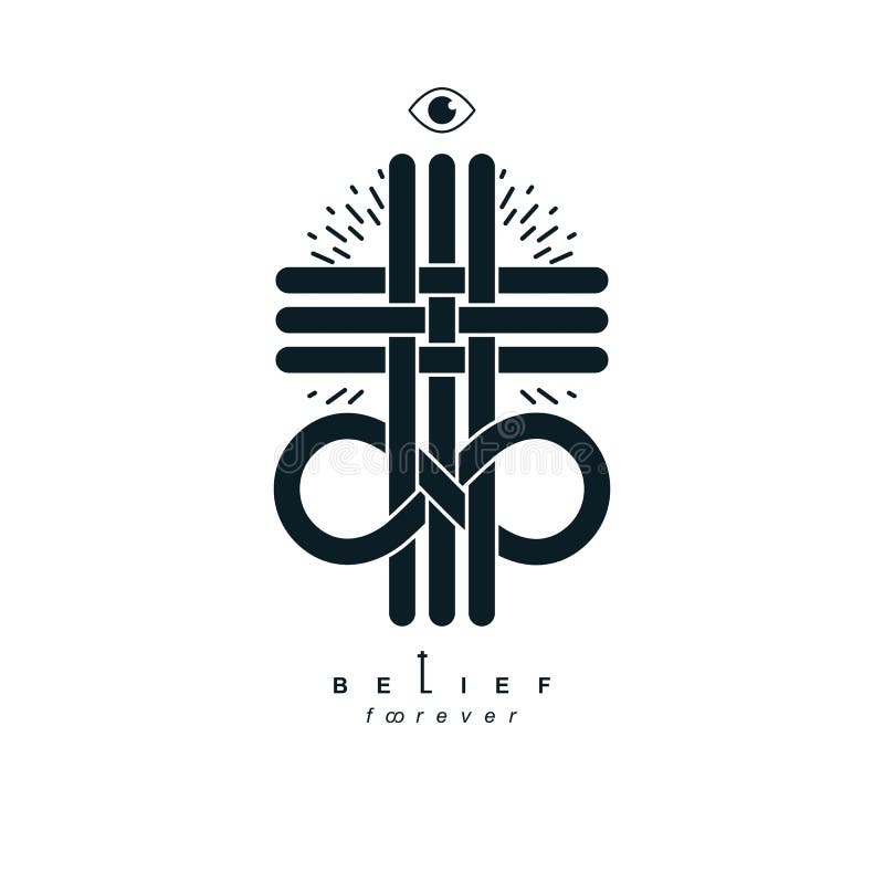 Everlasting Christian Belief in God Vector Creative Symbol Design ...