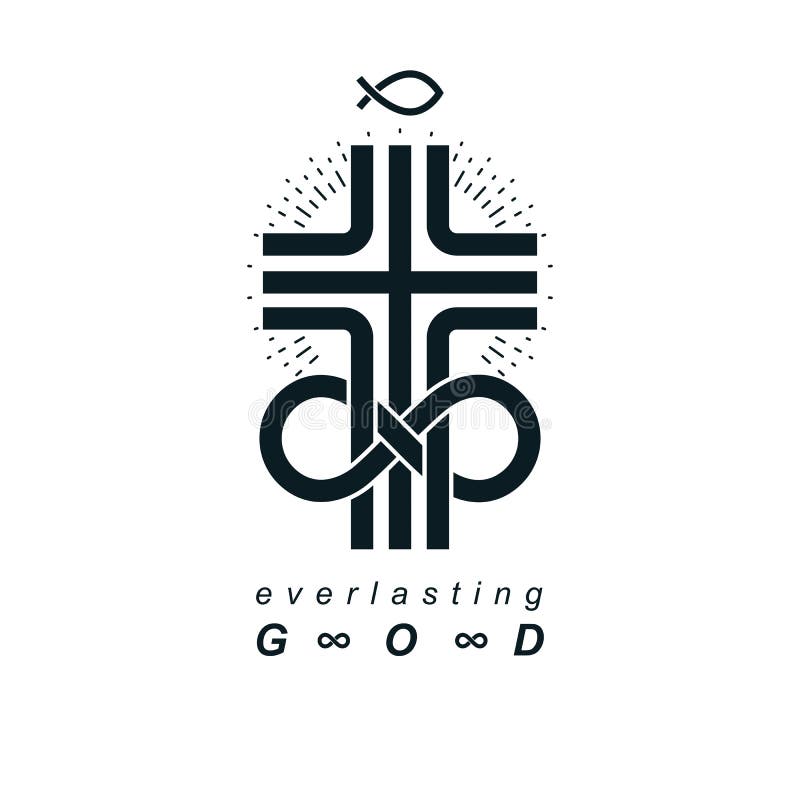 Everlasting God Vector Creative Symbol Design Combined with Infinity ...