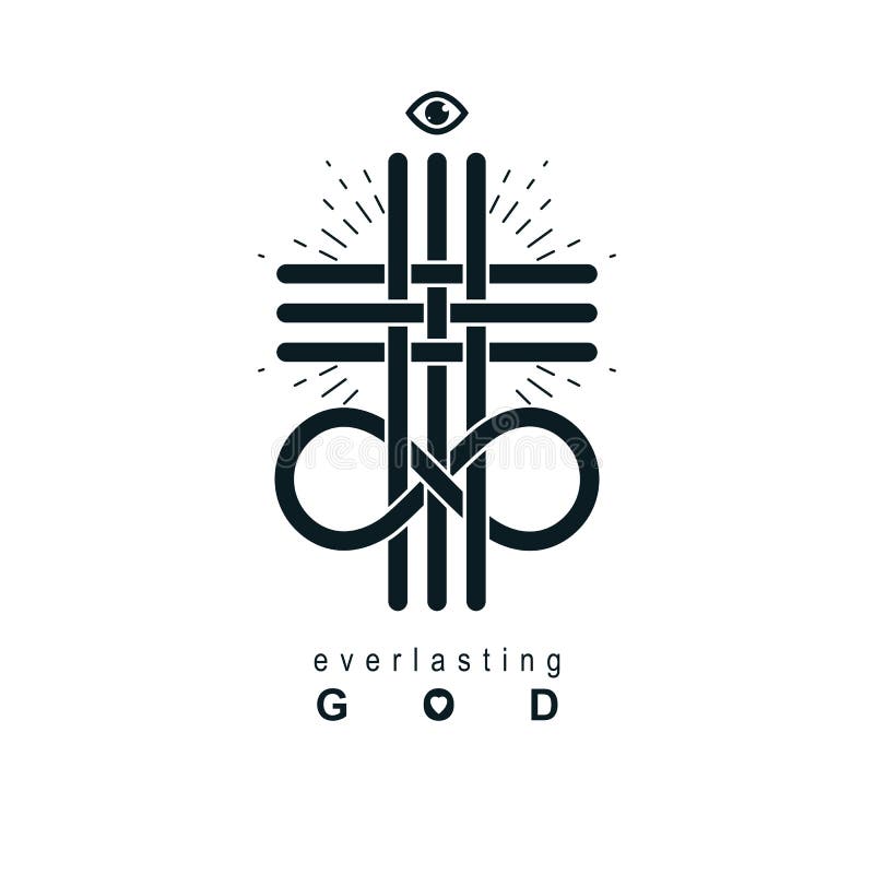 Everlasting God Vector Creative Symbol Design Combined with Infinity ...
