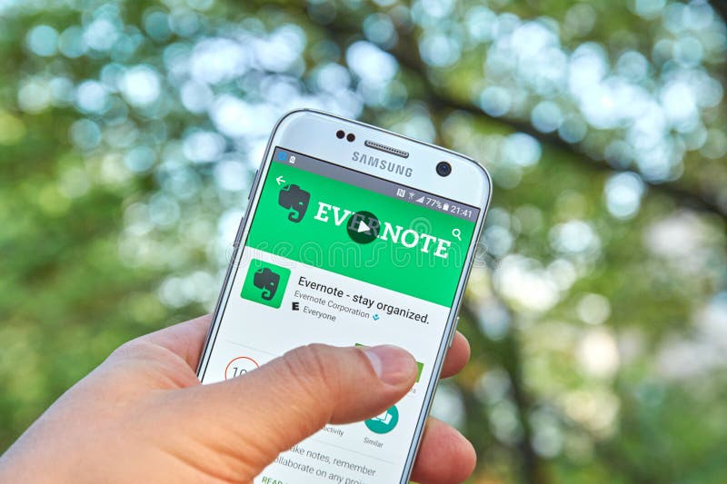 Evernote Application on Samsung S7 Editorial Photography - Image of ...