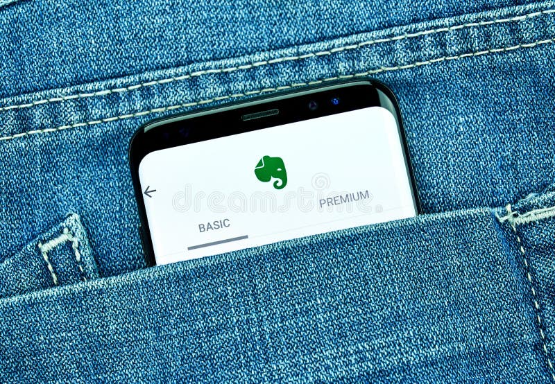 Evernote Mobile App on Samsung S8 Editorial Image - Image of evernote ...