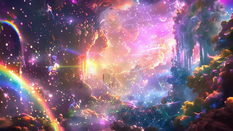 From Every Angle the Sparkling Rainbow Particles Glistened and ...