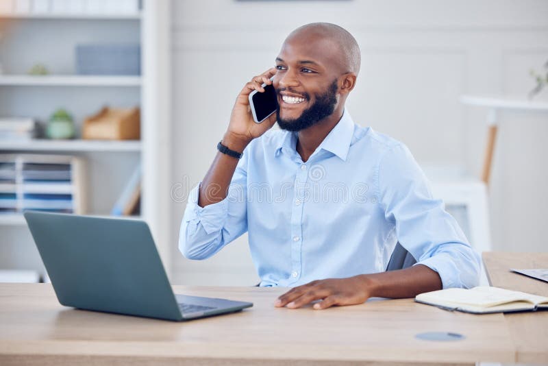 Every Call Means a New Connection. a Young Businessman on a Call at ...