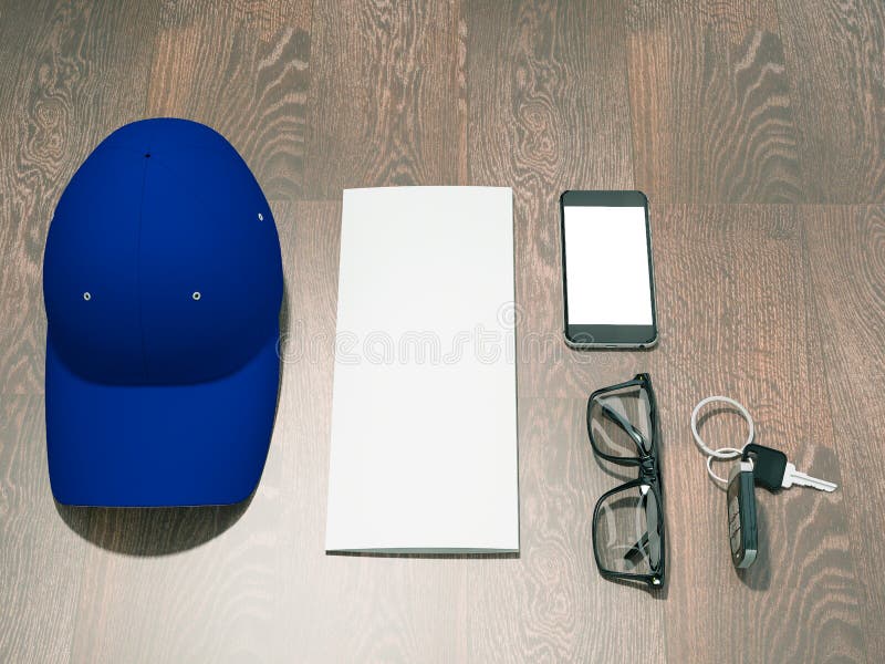 Every Day Carry Man Items Collection: Glasses, Cap, Key. Stock ...