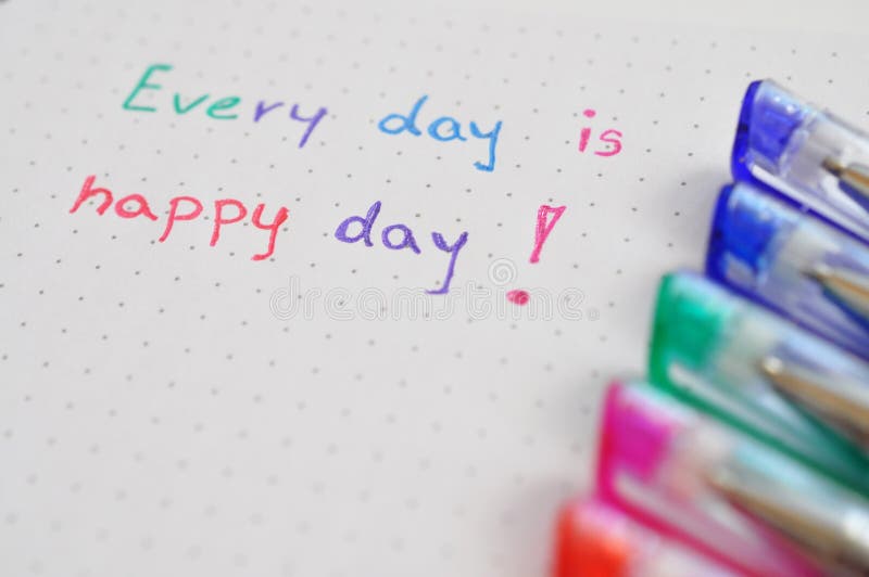 Every Day is Happy Day Write - Hanwritten Stock Illustration ...