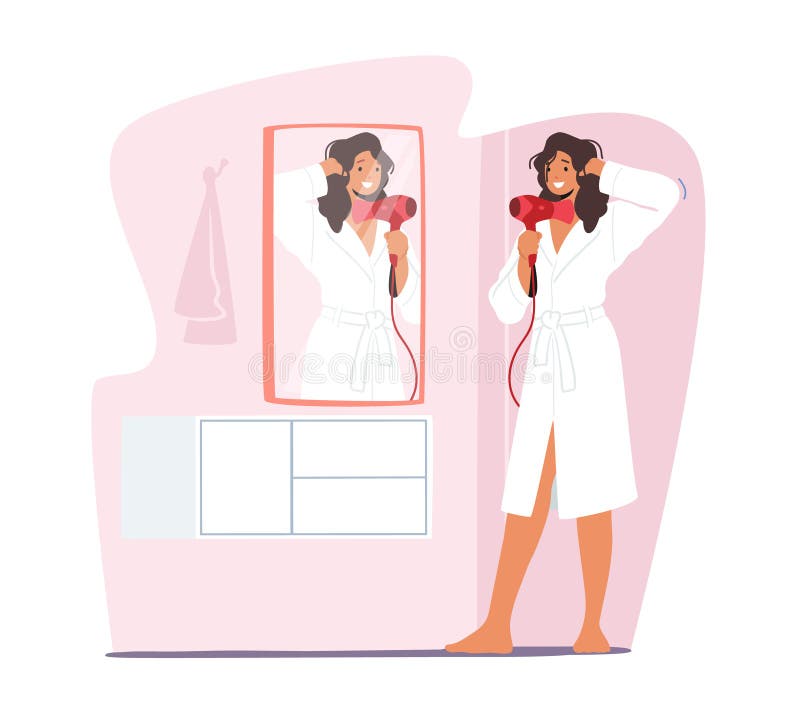 Every Day Routine Concept Morning Hygiene Procedure In Bathroom Stock